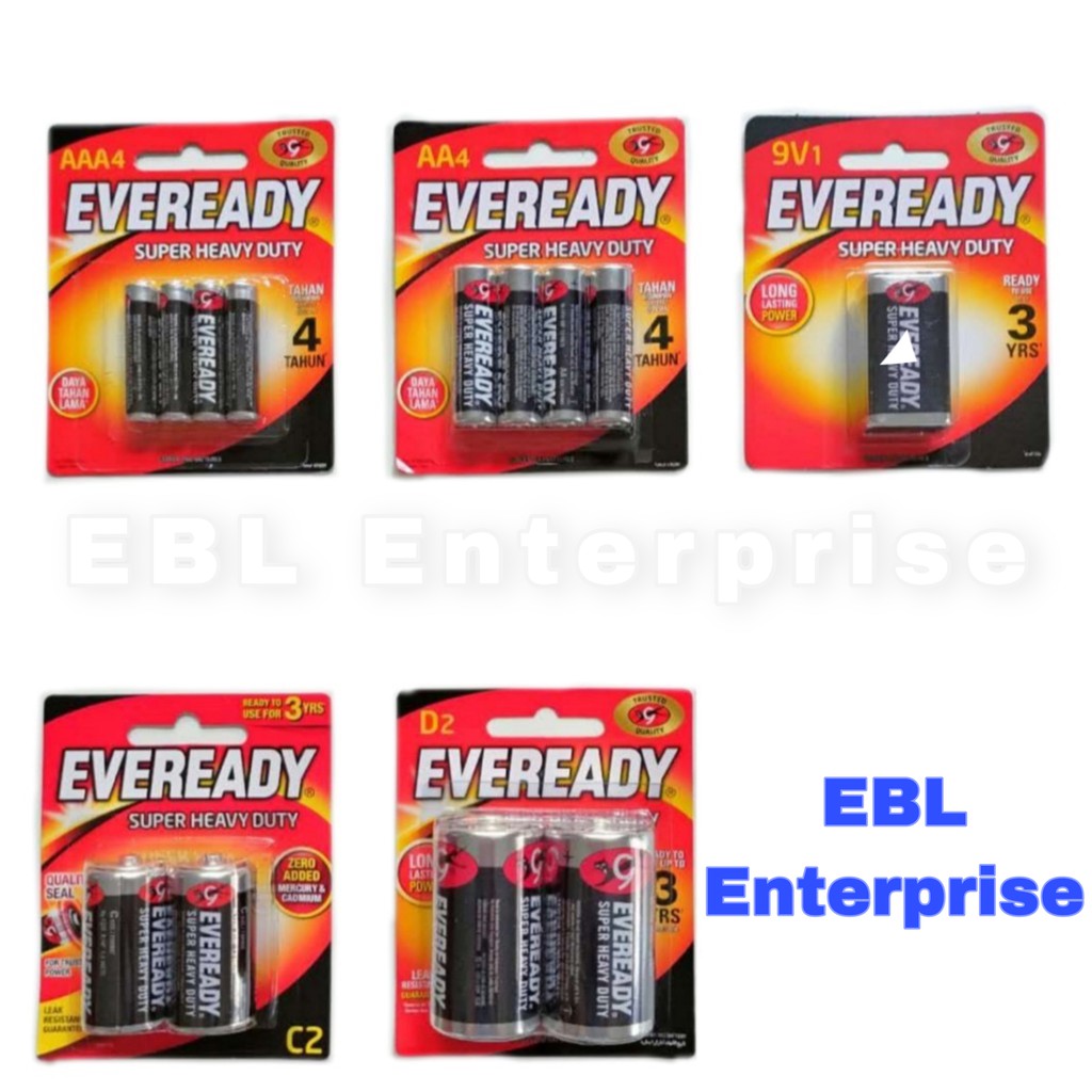 Eveready Super Heavy Duty Battery aa / aaa / c / d / 9v | Shopee Malaysia