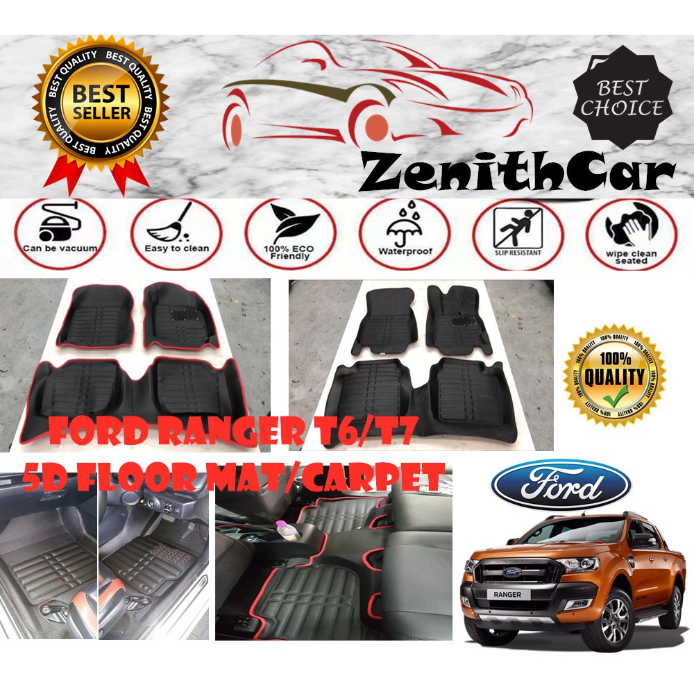 Ford Ranger T6/T7 5D Floor Mat/Carpet | Shopee Malaysia