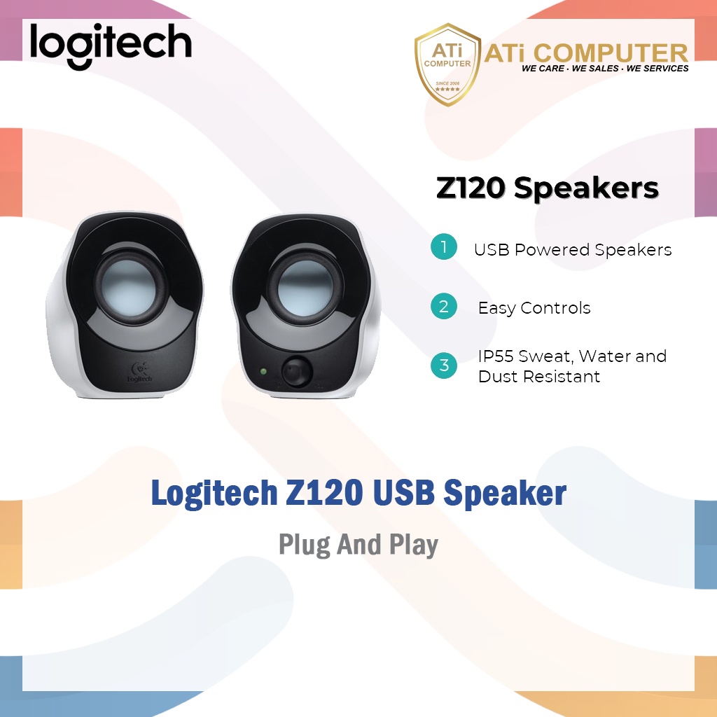 Logitech Z120 Compact Stereo Speakers Z120 USB Powered Speakers 980-000514 | Shopee Malaysia