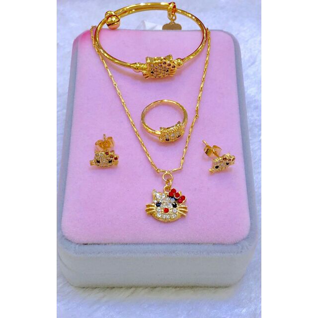 🔥🔥24K Gold Plated Kids Set Hello Kitty 3 Budak🔥🔥 | Shopee Malaysia