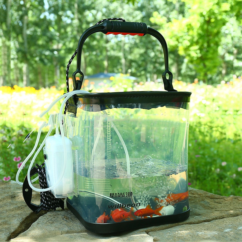 Outdoor 10/12L Large-Capacity Waterproof Fishing Transparent Bucket ...
