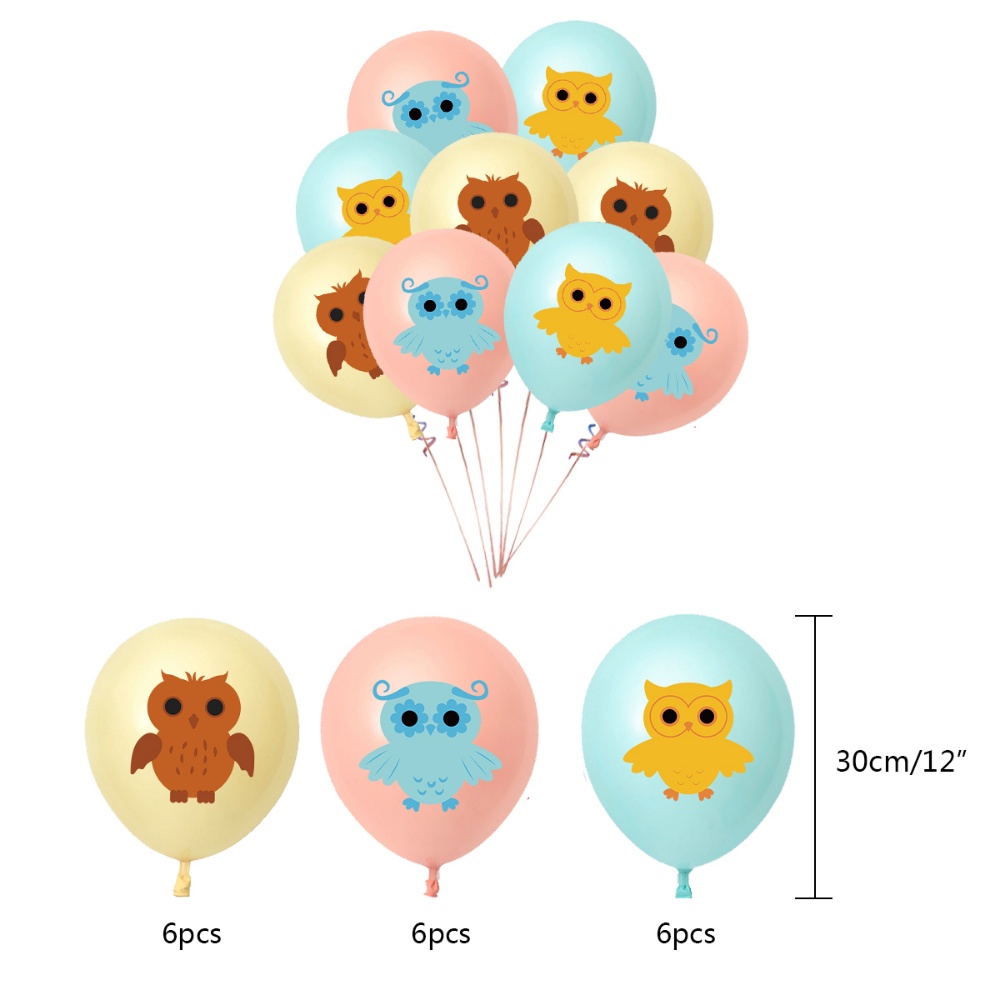 Owl Birthday Party Decoration Banner Cake Toppers Balloons Set Kids ...