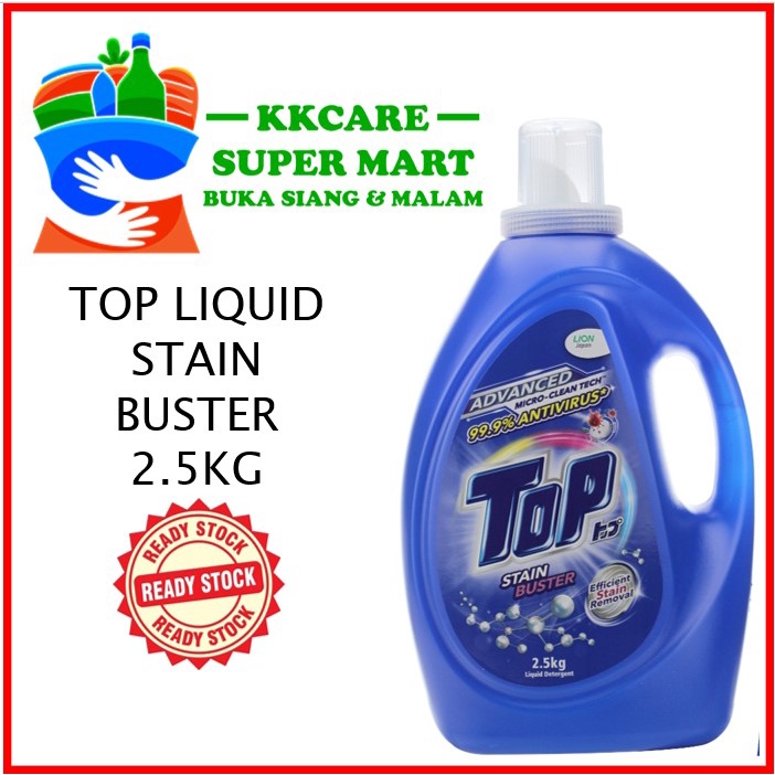 TOP Liquid Detergent Stain Buster 2.5kg Sabun Basuh Baju Top | Shopee ...