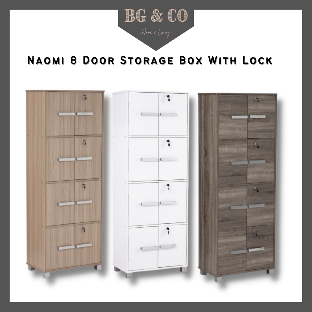 NAOMI 8 Door Office Cabinet With Lock File Cabinet Locker Cabinet Book ...