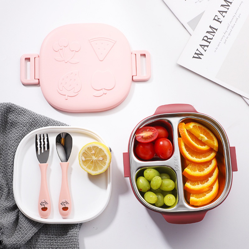 Lunch Box With Spoon & Fork Dinnerware Food Storage Container For ...