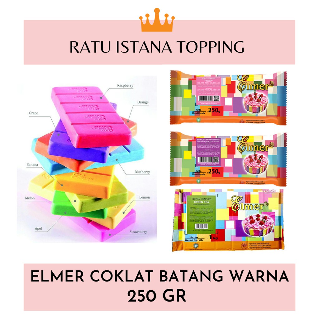 Elmer CHOCOLATE BARANG COLOR-COMPOUND CHOCOLATE 250 GR-COLORLESS BATANG ...