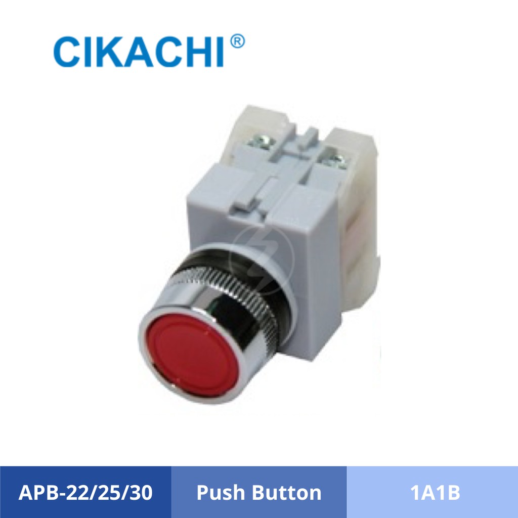 CIKACHI APB FLAT HEAD PUSH BUTTON SWITCH 22/25/30MM (1a1b) (CKC) | Shopee Malaysia