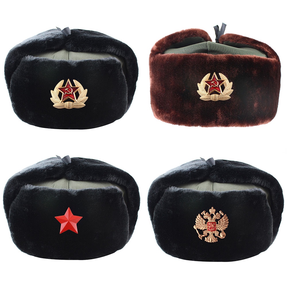 Ready Stock New Russian Military Hats Pilot Hat with Ear Flaps Hat ...