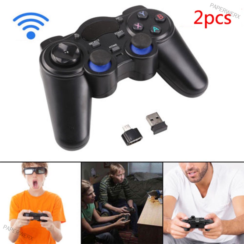 PAPERWERX 2 Pcs 2.4G Wireless Game Controller Gamepad Joystick for PS3 ...