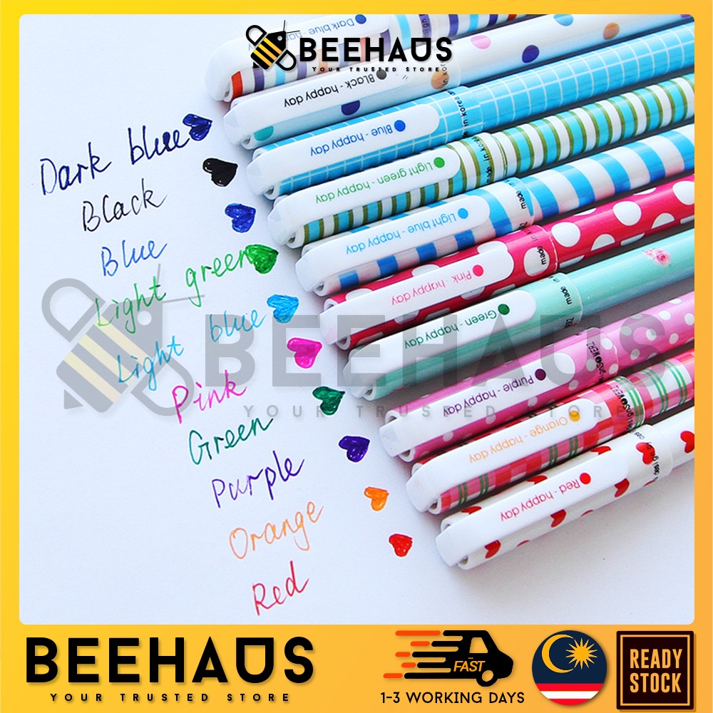 BEEHAUS 10pcs Creative Cartoon Colorful Gel Pen Set | Multi Color Gel ...