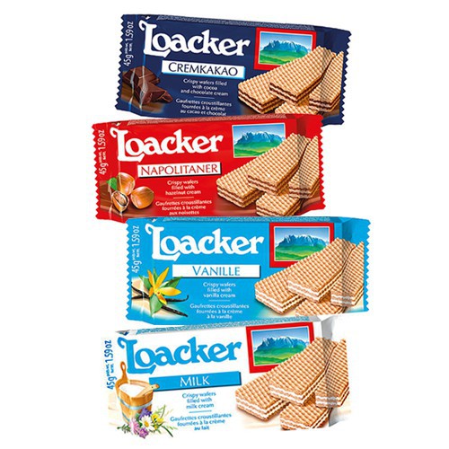 Loacker Crispy Wafers with Hazelnut Cream 45g ( 5 pack each flavor ...