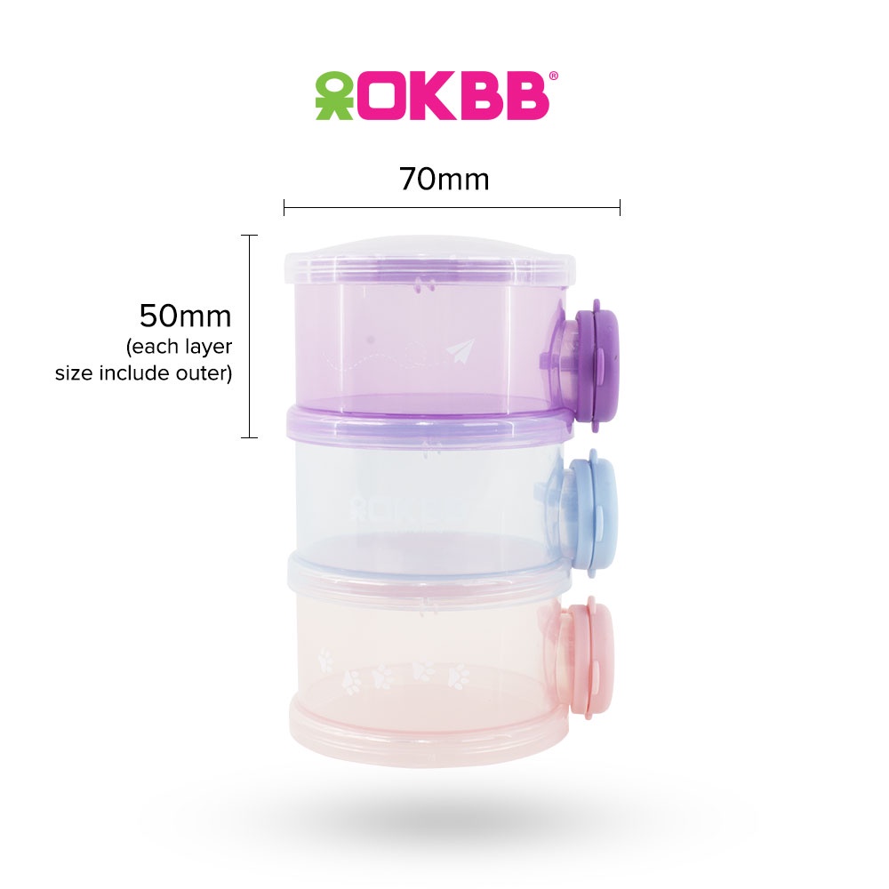 OKBB Utensils 3 Compartments Layers Baby Milk Powder Dispenser Food ...