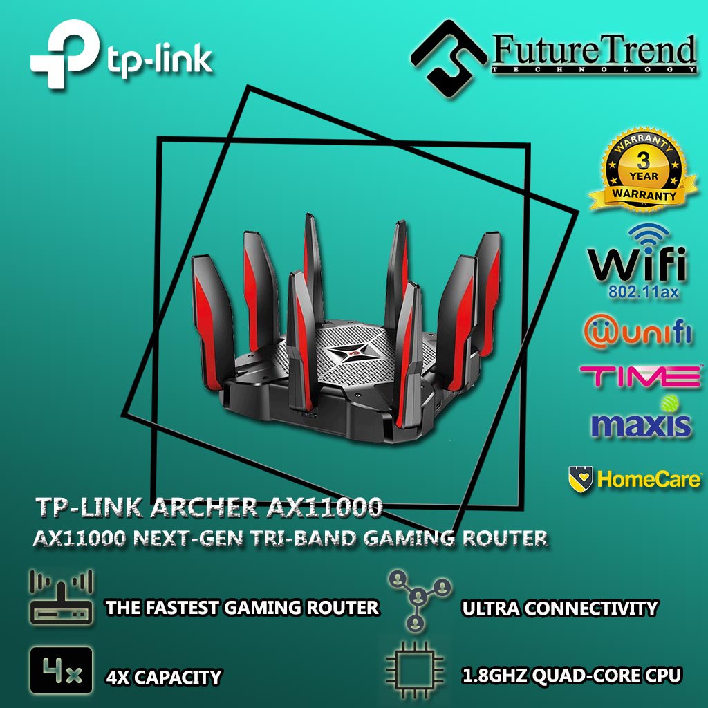 TP-Link Archer AX11000 AX11000 Next-Gen Tri-Band Gaming Router | Shopee ...