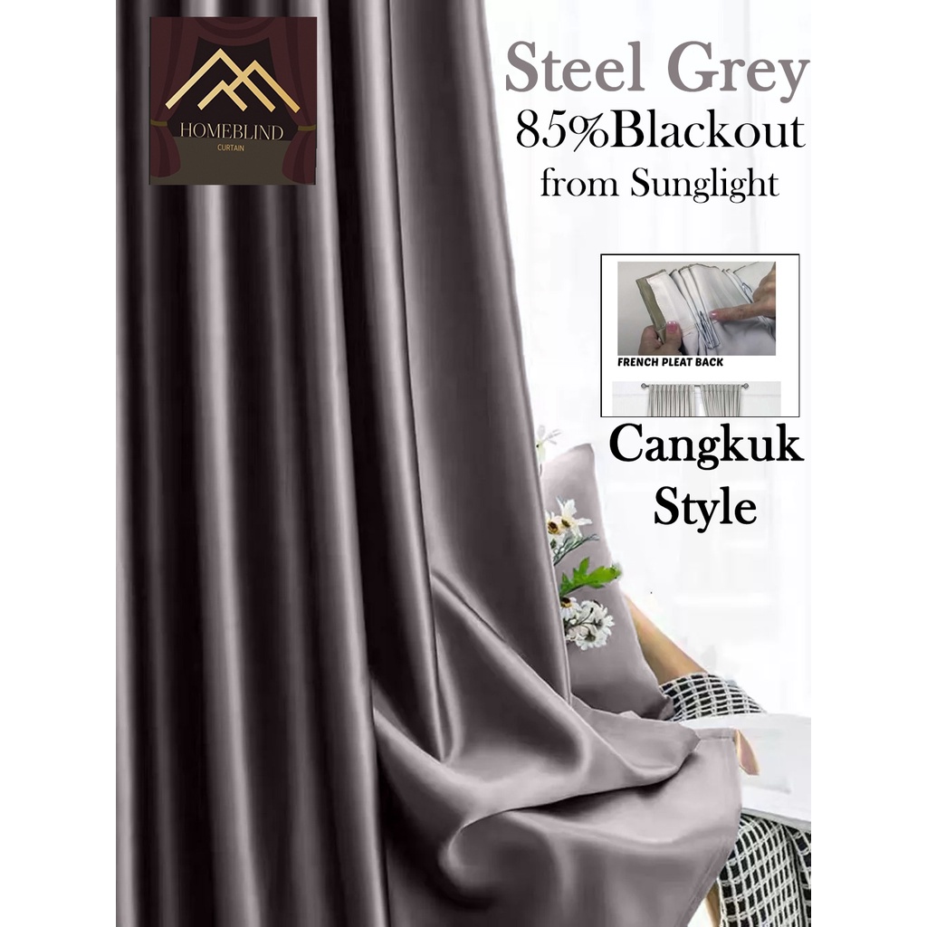 HOOK Type Modern Langsir Curtain Semi Blackout Langsir Pintu Door ...