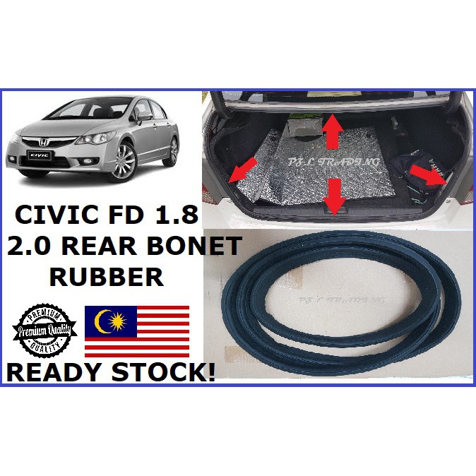 Honda Civic FD getah bonet belakang rear trunk lid rubber seal FD1 FD2 FD3 Type R SNA ...