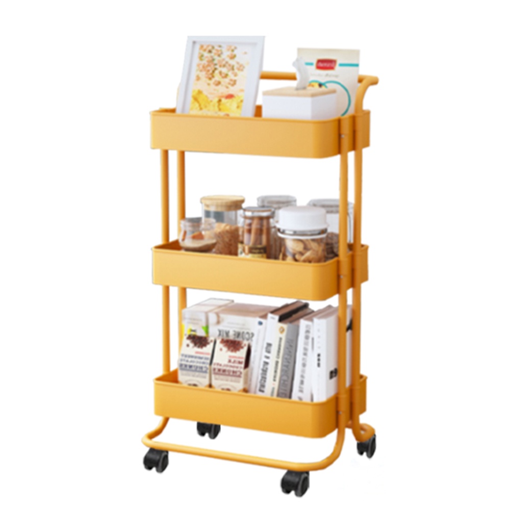 Encora 3 Tier Storage Trolley Rack Multi-functional Plastic Tray ...