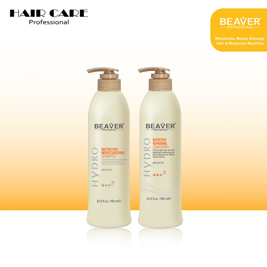 Beaver Hydro Nutritive Moisturizing Shampoo/Beaver Hydro Nutritive Repairing Conditioner -Dry ...
