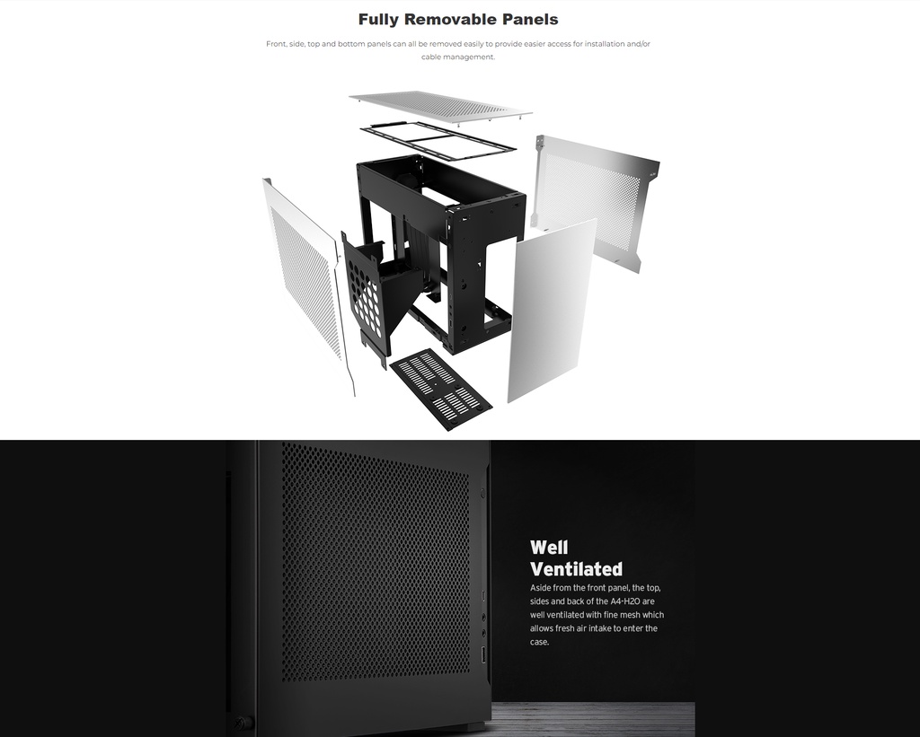 (AONE PLUS SS2) Lian Li A4-H20 Aluminum Mini-ITX Computer Case (PCIE 4. ...