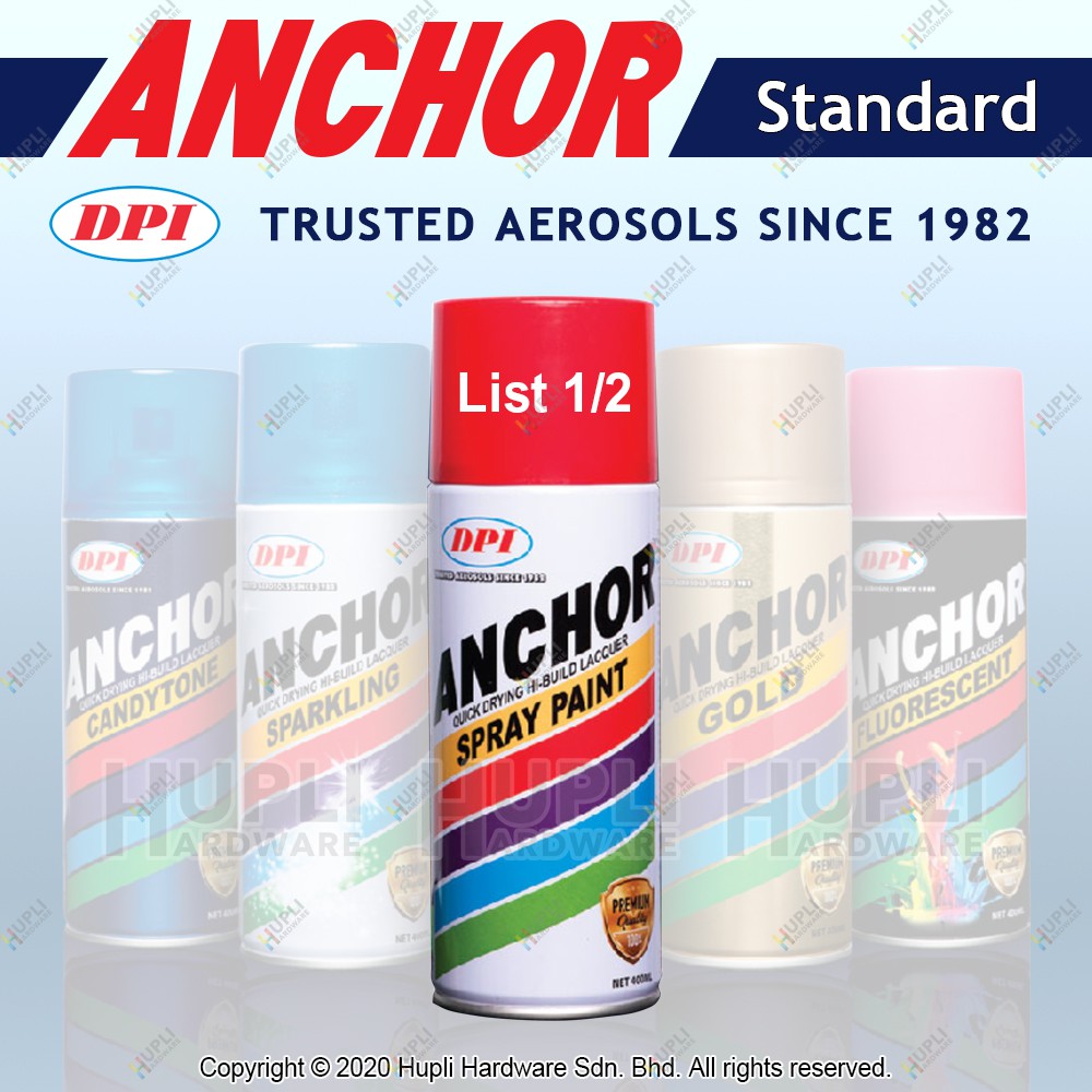 [DPI Standard Colour List 1/2] ANCHOR Aerosol Spray Paint 400ml General ...