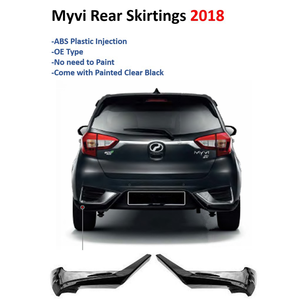 PERODUA MYVI 2018 2019 2020 2021 OEM REAR BUMPER DIFFUSER REAR SKIRT ...