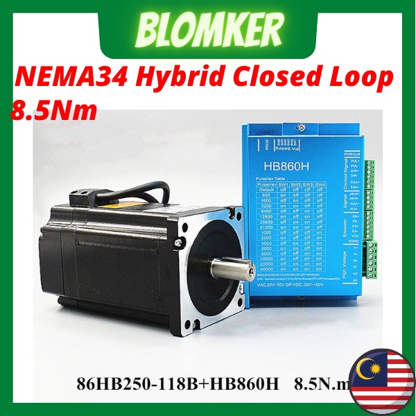 Nema 34 servo motor 86HB250-118B+HB860H Closed-loop step motor 8.5N.m ...