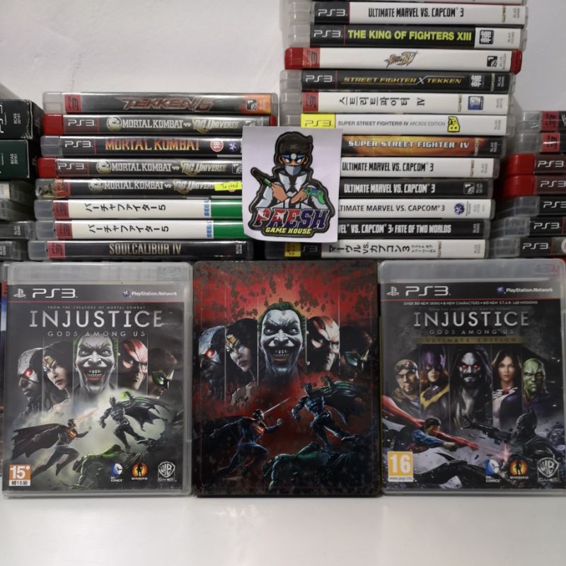 INJUSTICE PLASTIC AND METAL CASE 2PLAYER FIGHTING PS3 USED DVD GAMES ...
