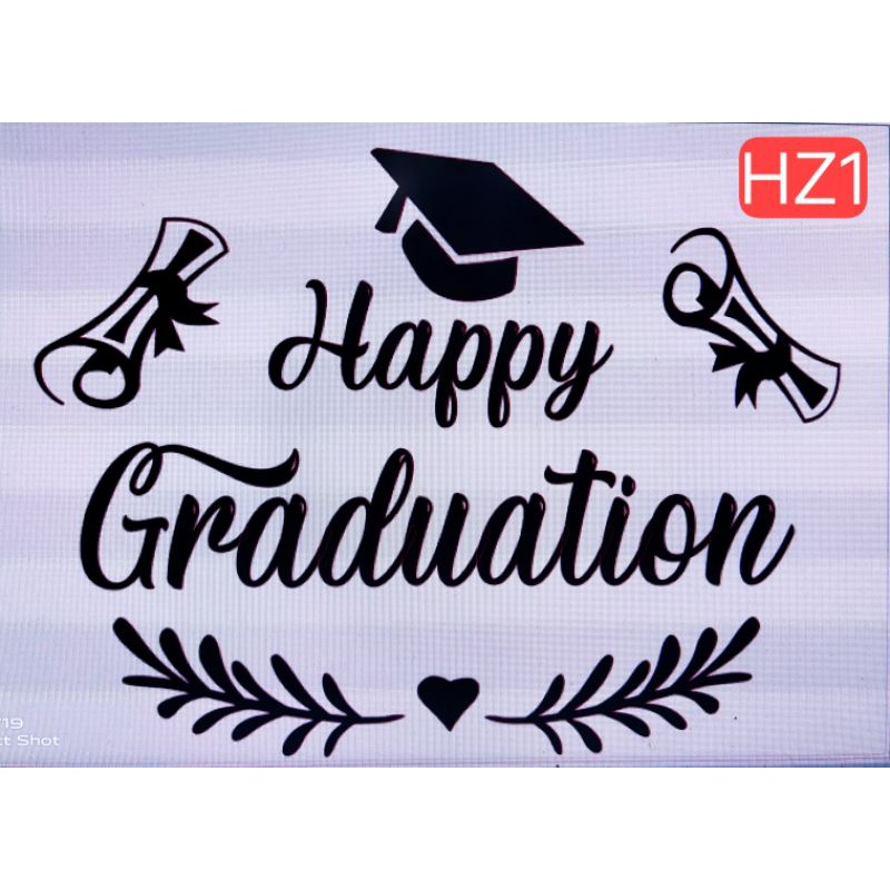STIKER HAPPY GRADUATION (WARNA HITAM) UNTUK BOBO BELON/FOIL BELON ...
