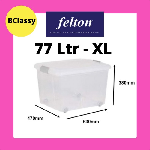 Felton Iconic Storage Box with Wheel Big Capacity Toy Storage Box Bekas ...