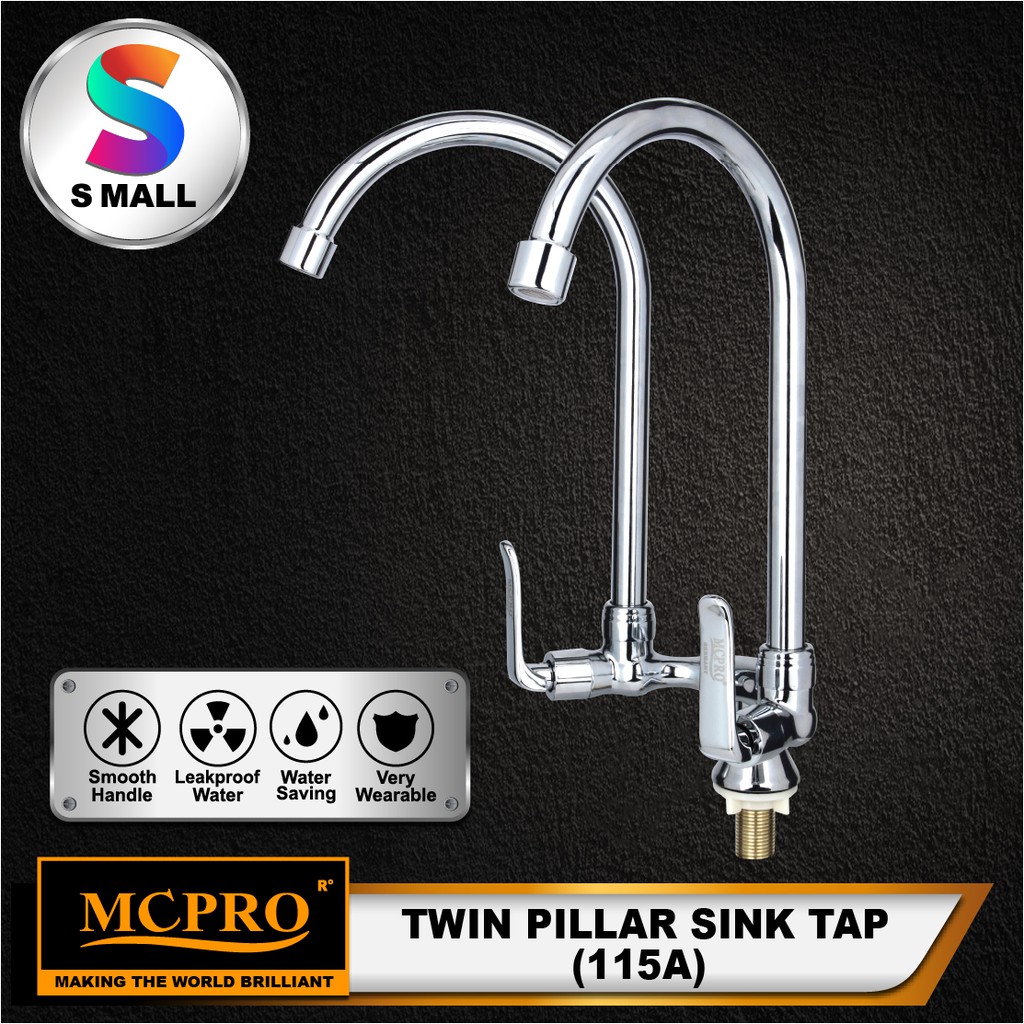 MCPRO KITCHEN FAUCET TWIN PILLAR SINK TAP (115A) | Shopee Malaysia
