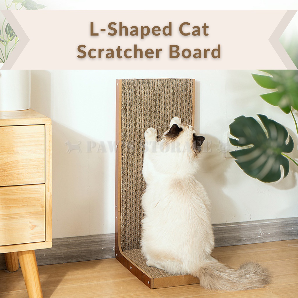 L-shaped Scratcher With Ball Cat Scratching Board Cat Toy Papan ...