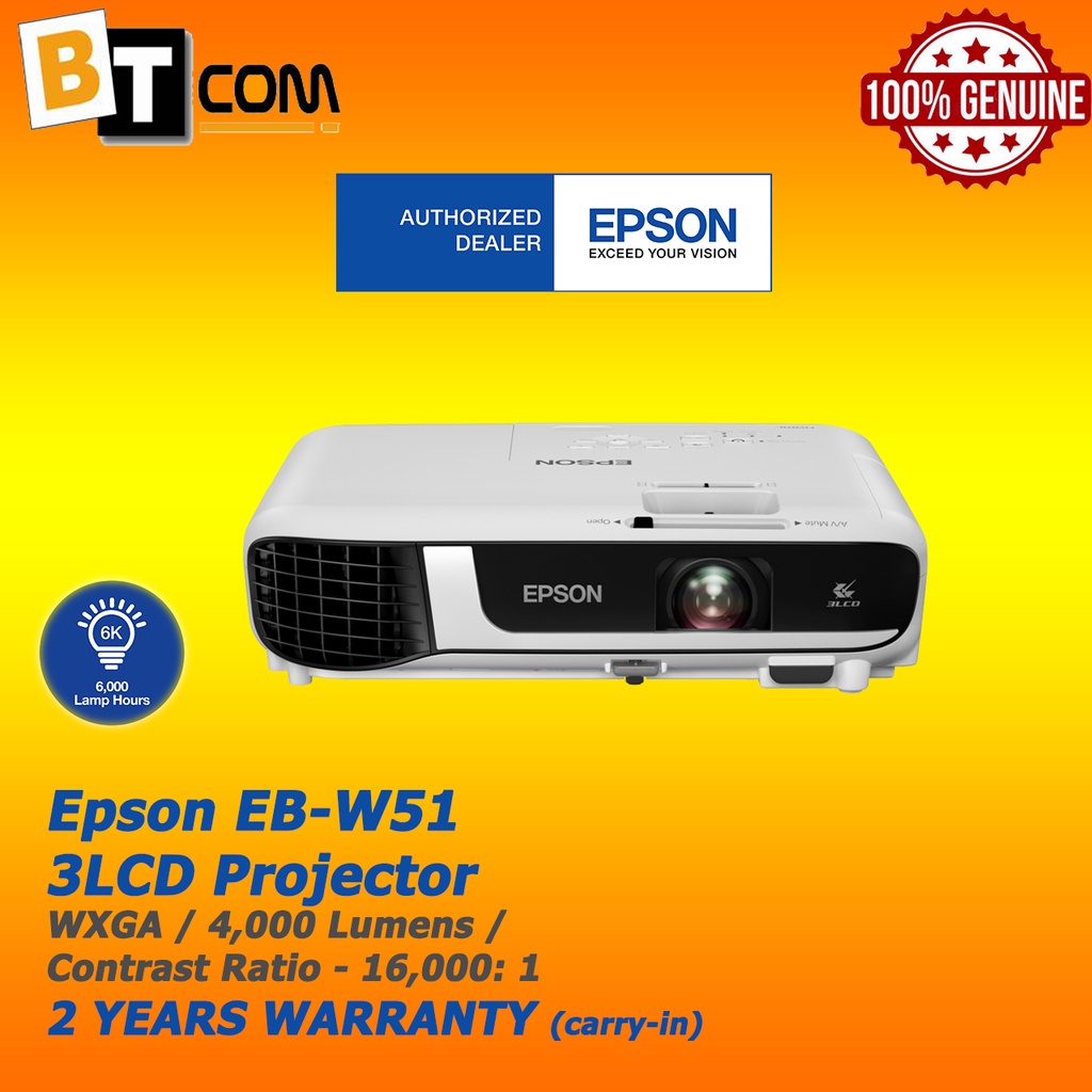 (PRE-ORDER 14-30DAYS) Epson EB-W51 WXGA 3LCD Projector | Shopee Malaysia