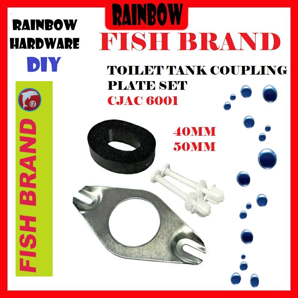 FISH BRAND WC CERAMIC CISTERN COUPLING PLATE SET / CISTERN BRACKET CJAC ...