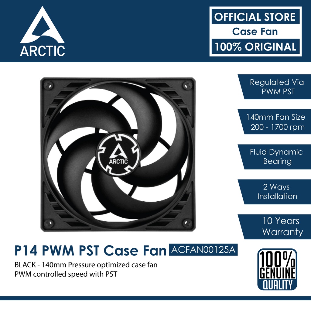 ARCTIC P14 PWM PST Pressure optimized Case Fan & PWM Controlled Speed ...