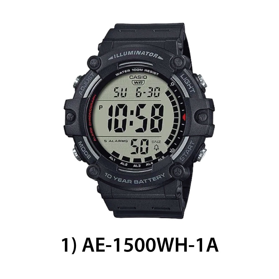 CASIO DIGITAL WATCH MEN WATCH AE-1500WH SERIES AE-1500WH-1A LELAKI JAM TANGAN LELAKI | Shopee ...