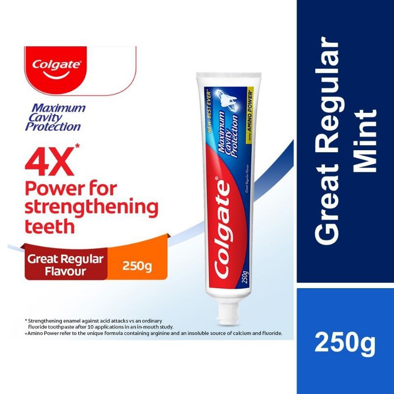Colgate Toothpaste 250g Maximum Cavity Protection Fresh Cool Mint Great ...
