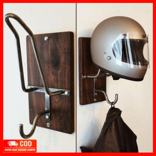 GANTUNGAN Wall Helmet Hanger Hanging Rack / Wall Helmet and Jacket ...