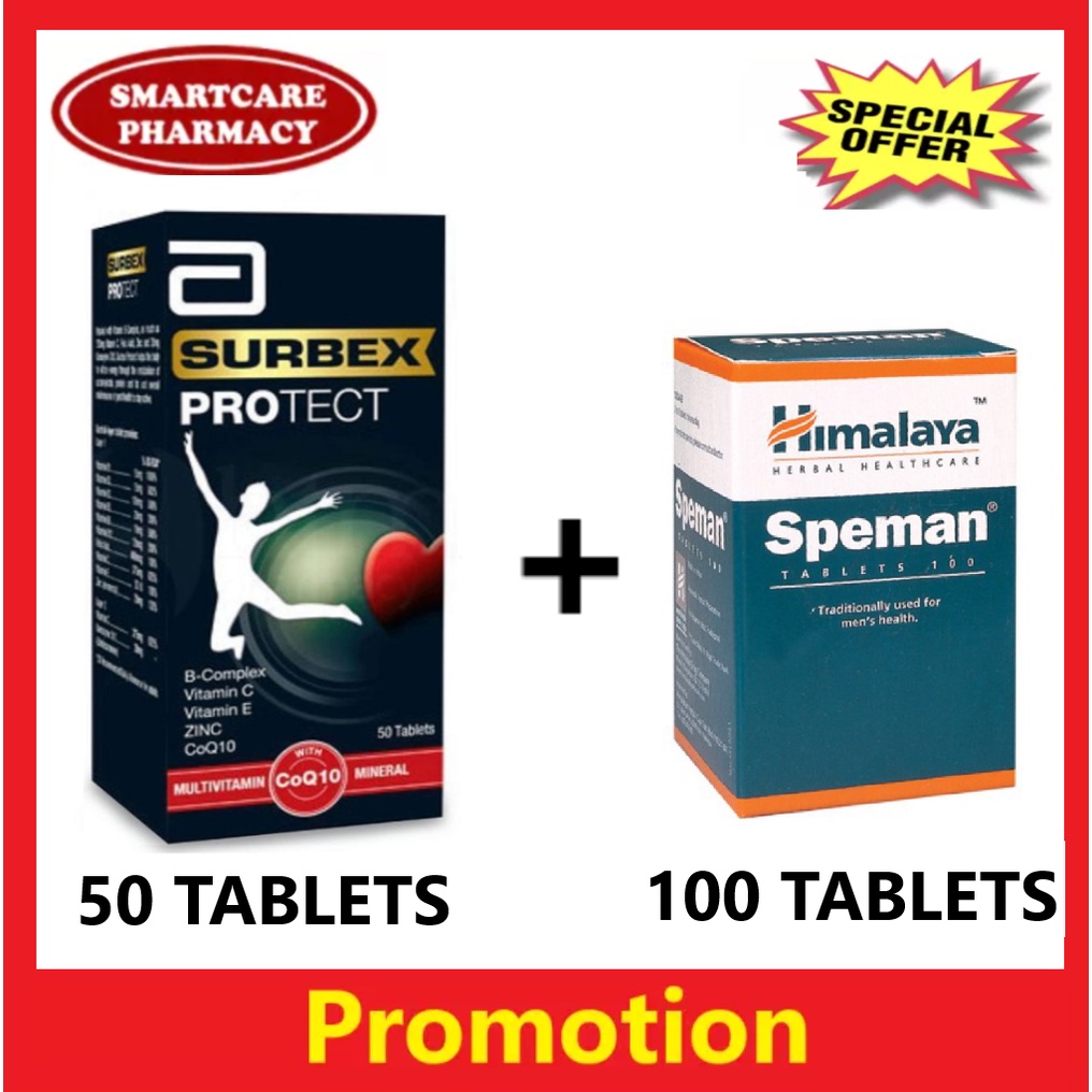 HIMALAYA Speman Tablets 100(MEN'S HEALTH) + Surbex Protect (50's ...