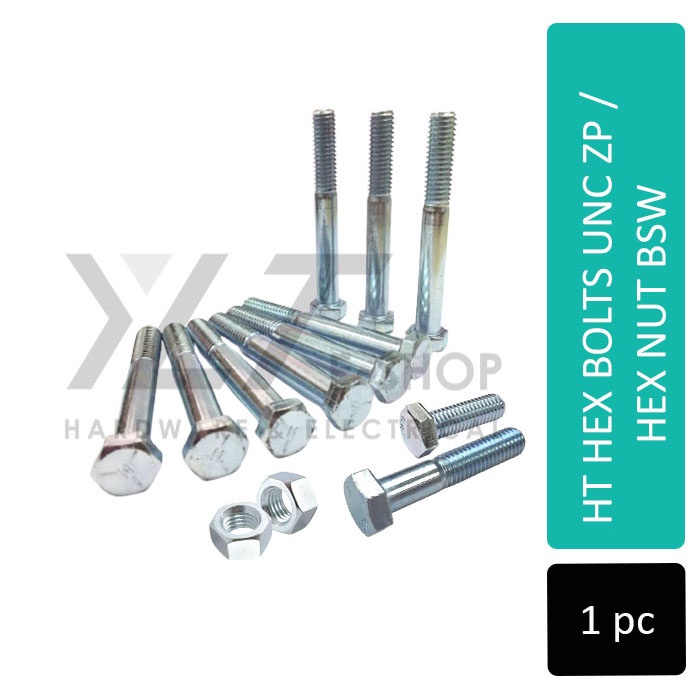 HT HEX Bolts UNC ZP / HEX Nut BSW (1/4" , 5/16", 3/8") | Shopee Malaysia
