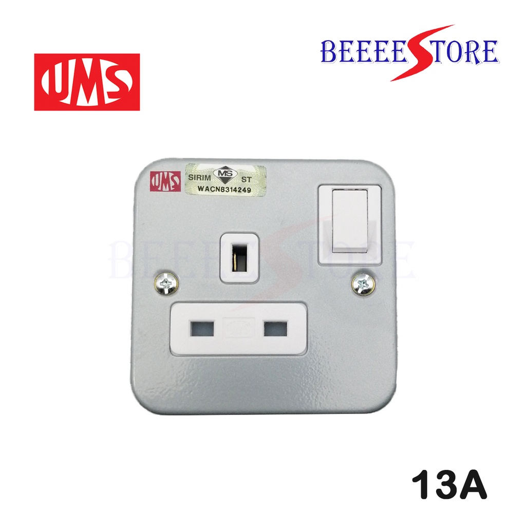 READY STOCK UMS 13A METAL CLAD SINGLE SWITCH SOCKET 1 GANG SWITCH SOCKET OUTLET - 1213M | Shopee ...