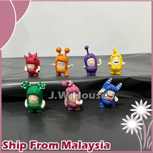 7pcs Figura Hiasan Kek Oddbods PVC Kecil | Mainan Hias Kek Kanak-Kanak ...