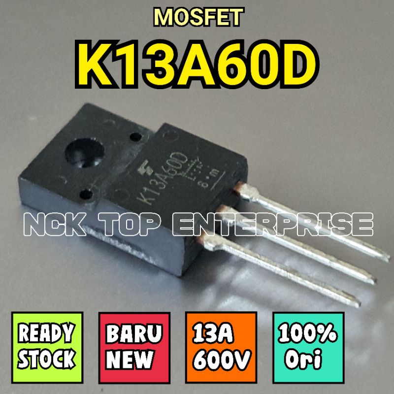 K13A60D 13N60 (13A 600V) MOSFET READY STOCK BARU TO-220F (TK13A60D ...