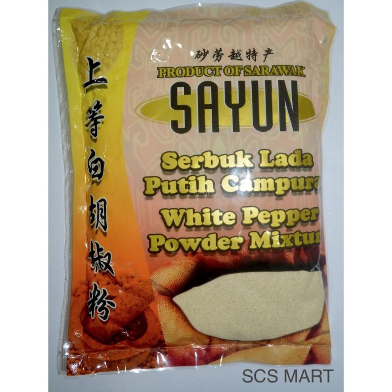Product of Sarawak] Sayun White Pepper Powder Mixture 500g 砂劳越特产上等白胡椒粉 ...