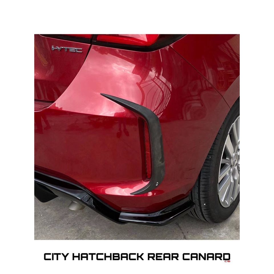 HONDA CITY HATCHBACK 2022 REAR CANARD WITH GLOSSY BLACK ABS BY JA AUTO ...