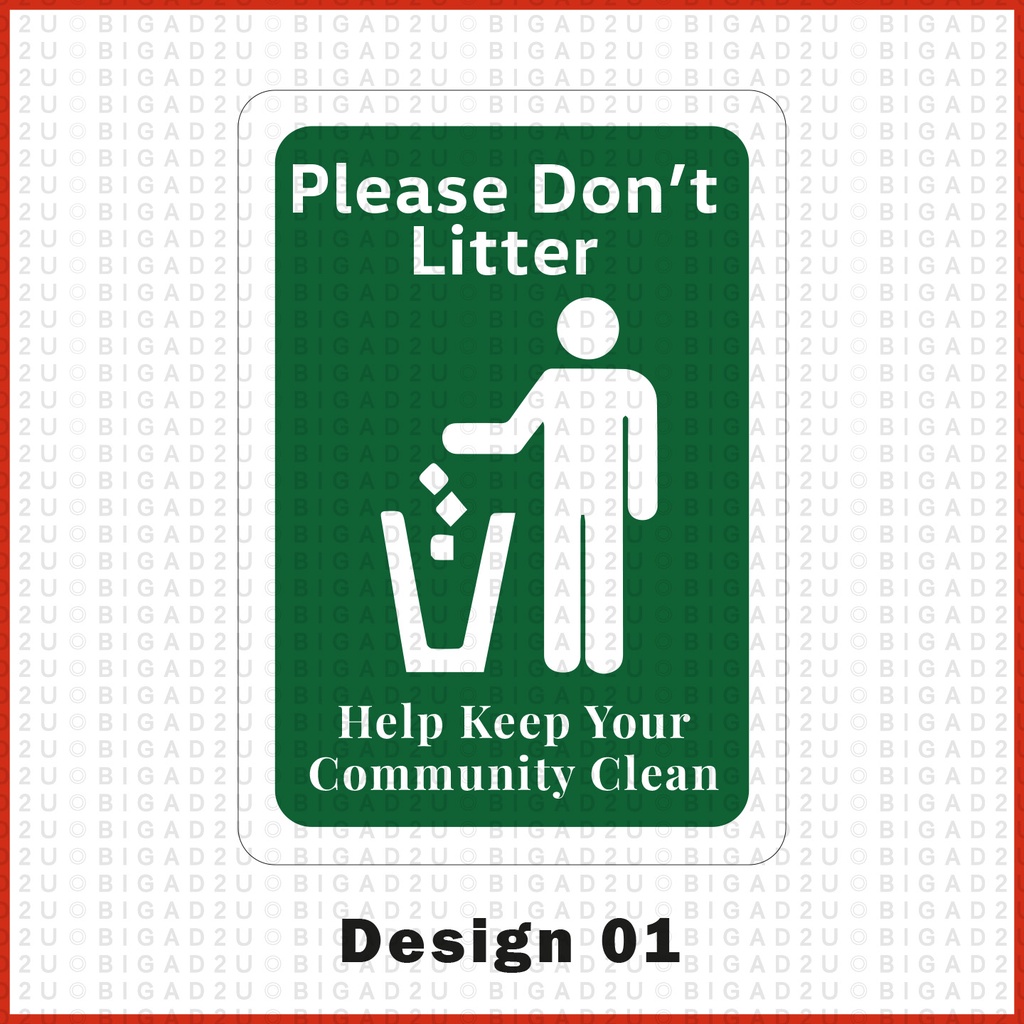 DIY A3 Sizes No Littering Keep Community Clean Sign | Shopee Malaysia