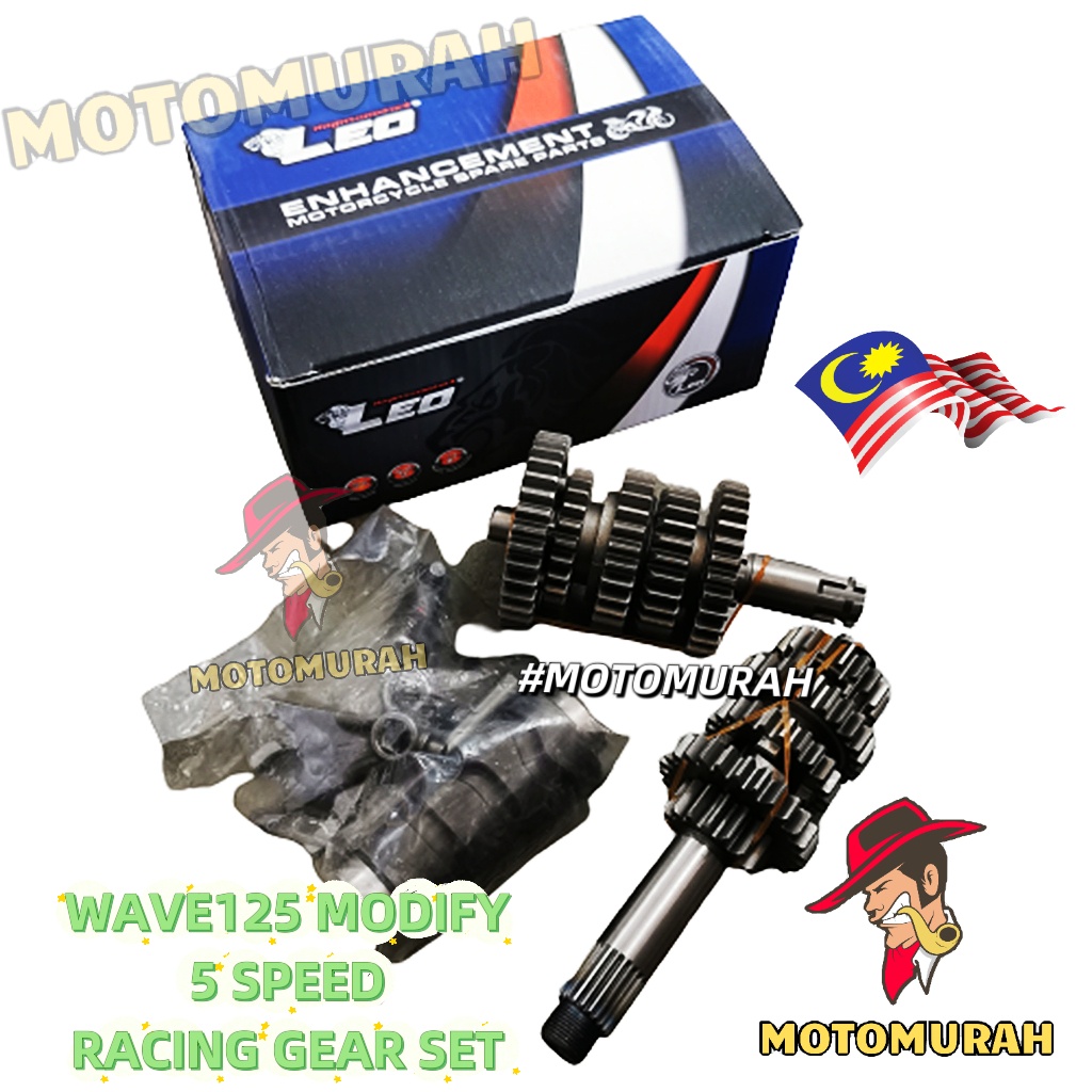 WAVE125 RACING GEAR COMP SET MODIFY 5 SPEED WAVE-125 GEAR LEO ...