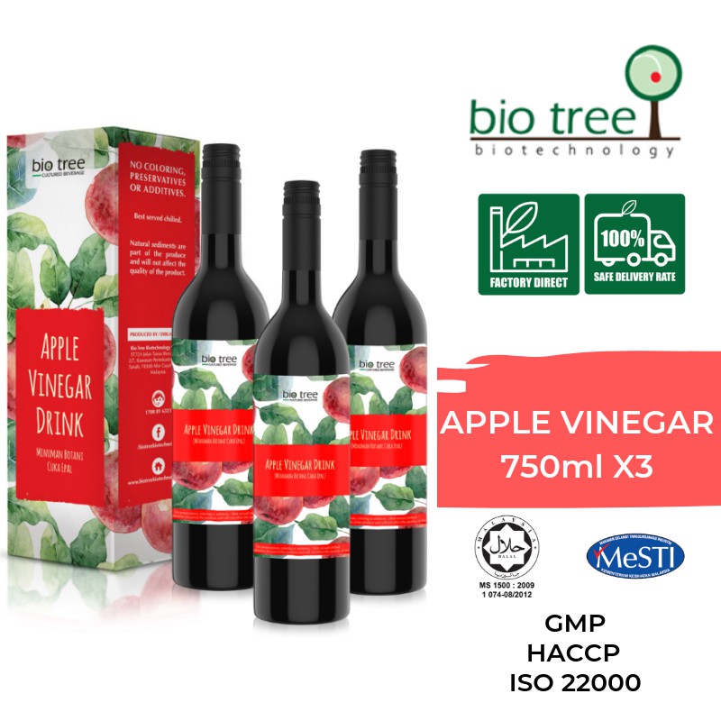 Bio Tree Apple Vinegar 750ml (3pack) | Shopee Malaysia
