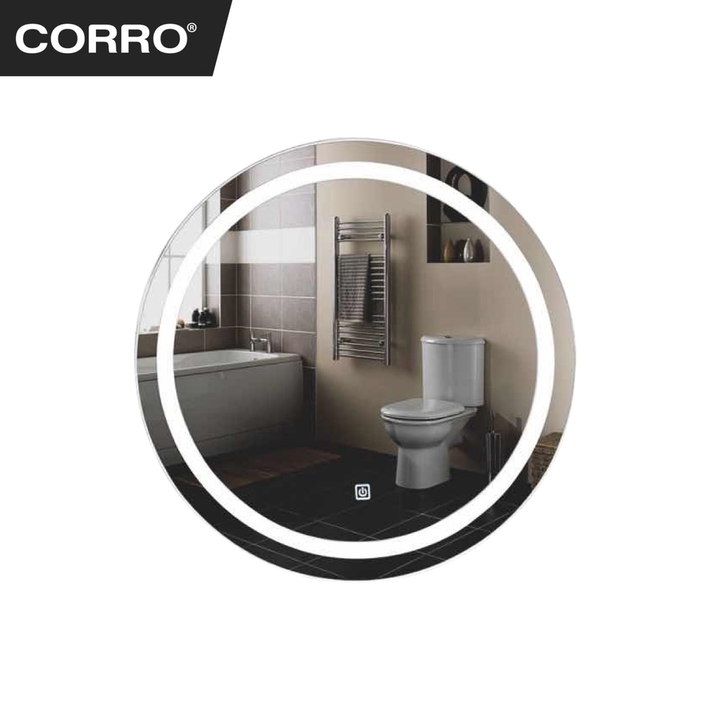 Corro Touch Screen Button Wall-Mounted Round LED Light Mirror (60cm ...