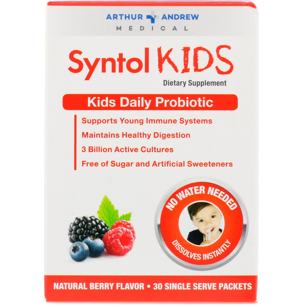 Arthur Andrew Medical, Syntol Kids, Kids Daily Probiotic, Natural Berry ...