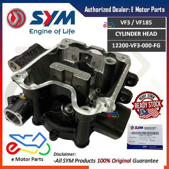 VF3 HEAD CYLINDER HEAD VF185 VF3I SYM ORIGINAL - 12200-VF3-000-FG ...