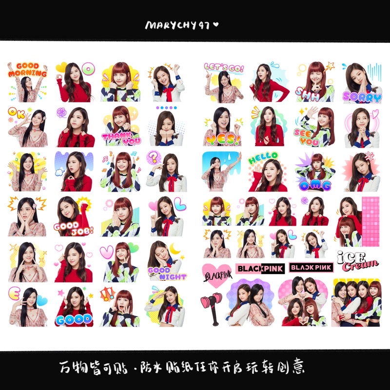 Readystock BLACK PINK / jennie lisa rose jisoo Fun cute waterproof ...